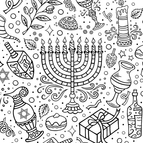 hanukkah colouring pictures