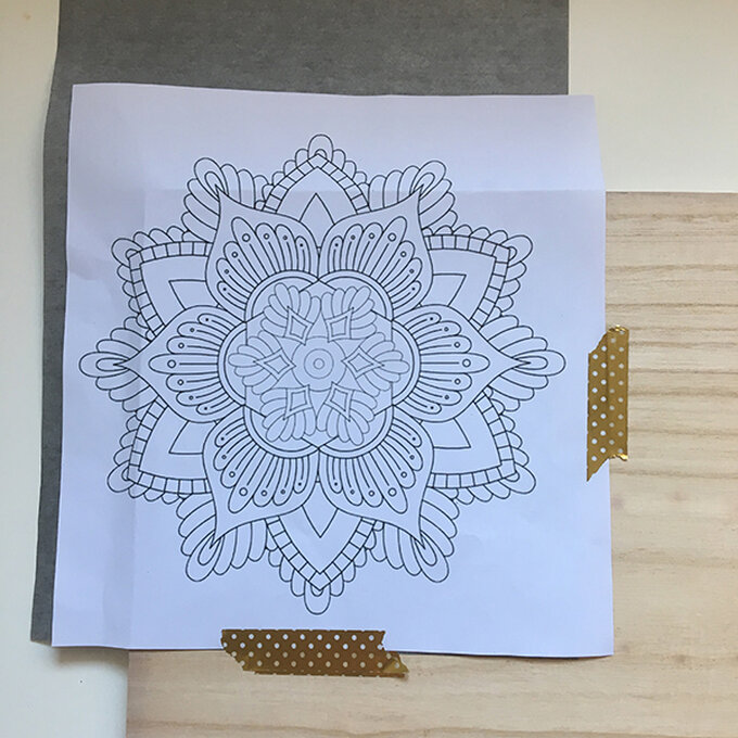 how to draw mandala on wood