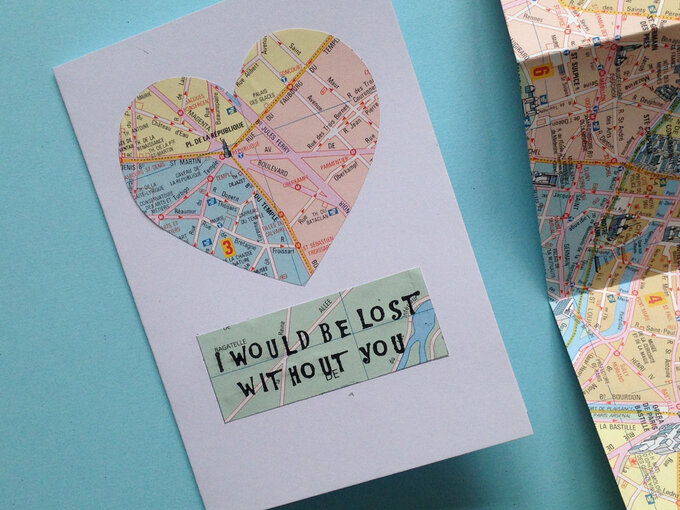 How to Make a Map Heart Card | Hobbycraft