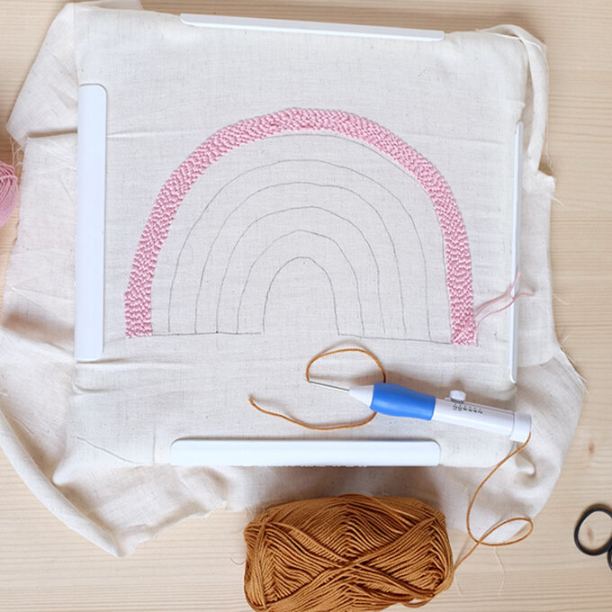 How to Make a Punch Needle Rainbow Cushion | Hobbycraft