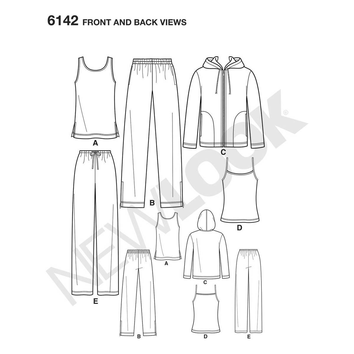 New Look Unisex Activewear Sewing Pattern 6142 | Hobbycraft