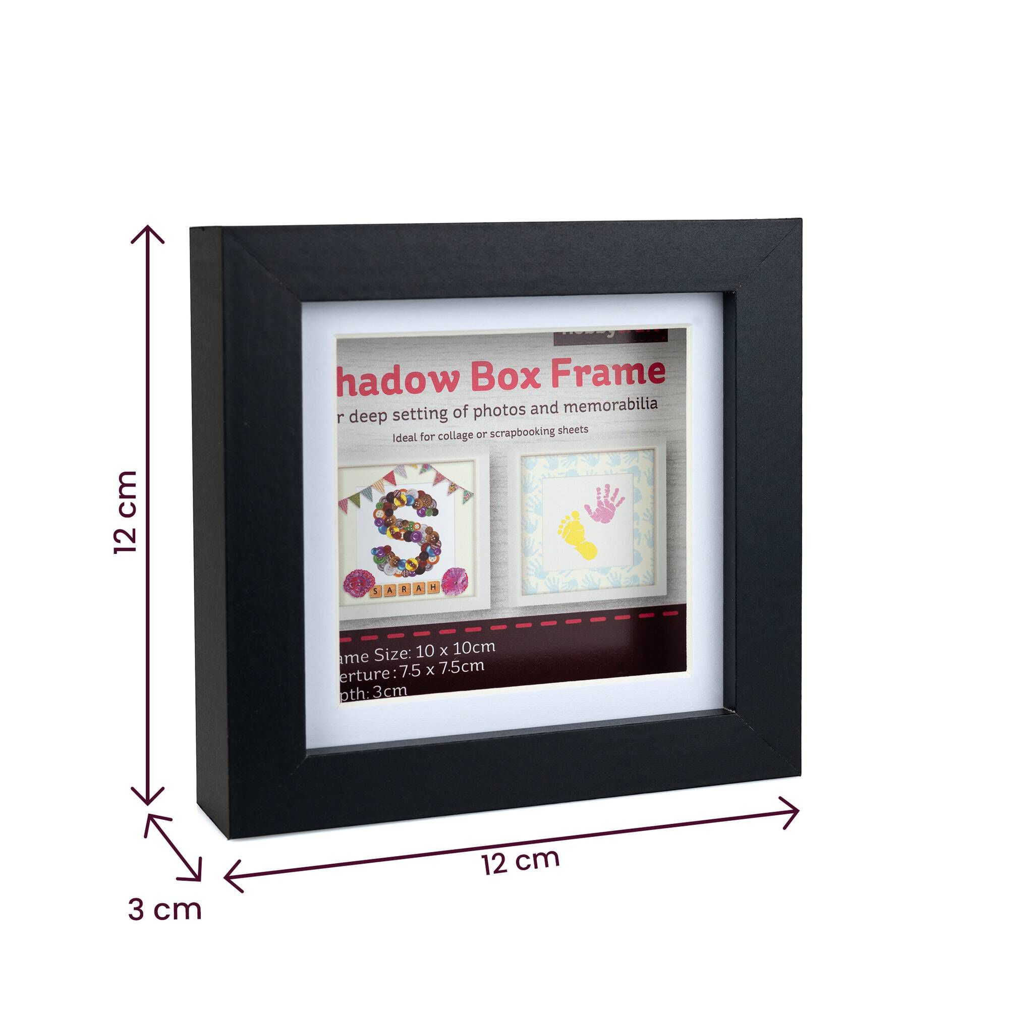 Black Shadow Box Frame 10cm x 10cm | Hobbycraft