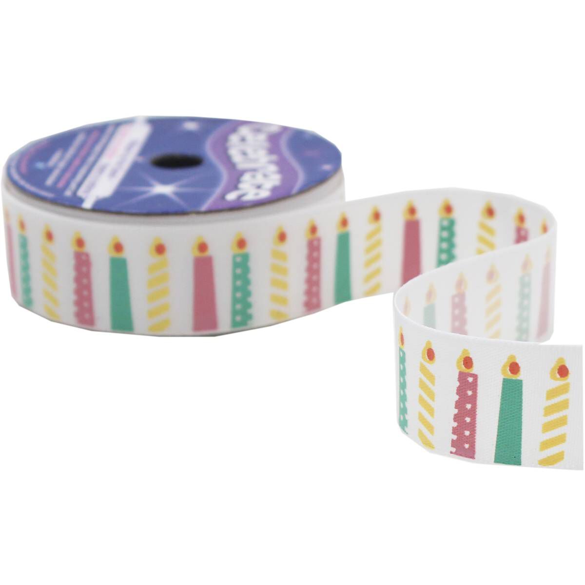 Colourful Candles Satin Ribbon 19mm x 4m | Hobbycraft