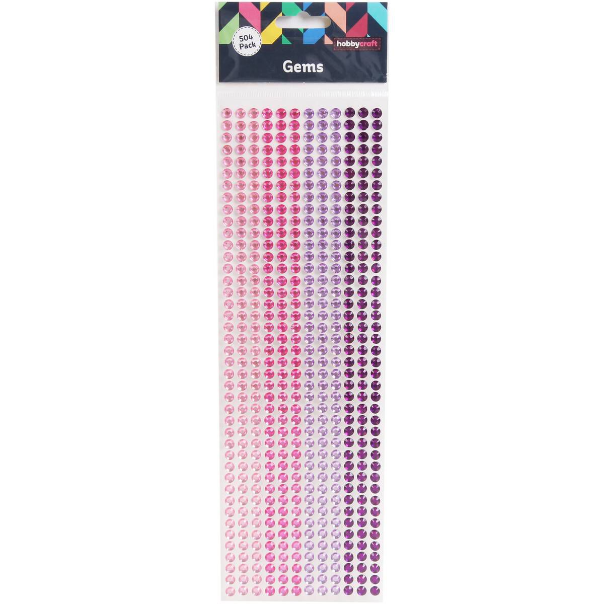 Mixed Pink Adhesive Gems 6mm 504 Pack | Hobbycraft