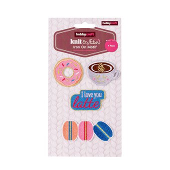 Afternoon Tea Iron-On Patches 4 Pack | Hobbycraft