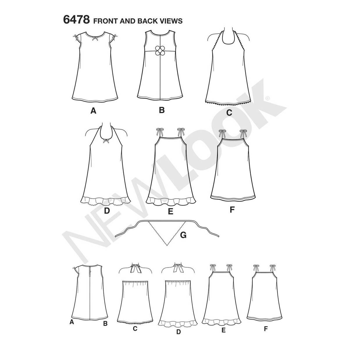 New Look Child's Dress Sewing Pattern 6478 | Hobbycraft
