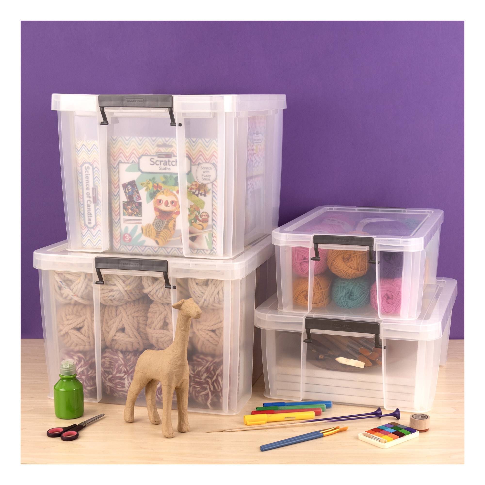 Whitefurze Allstore 48 Litre Clear Storage Box | Hobbycraft