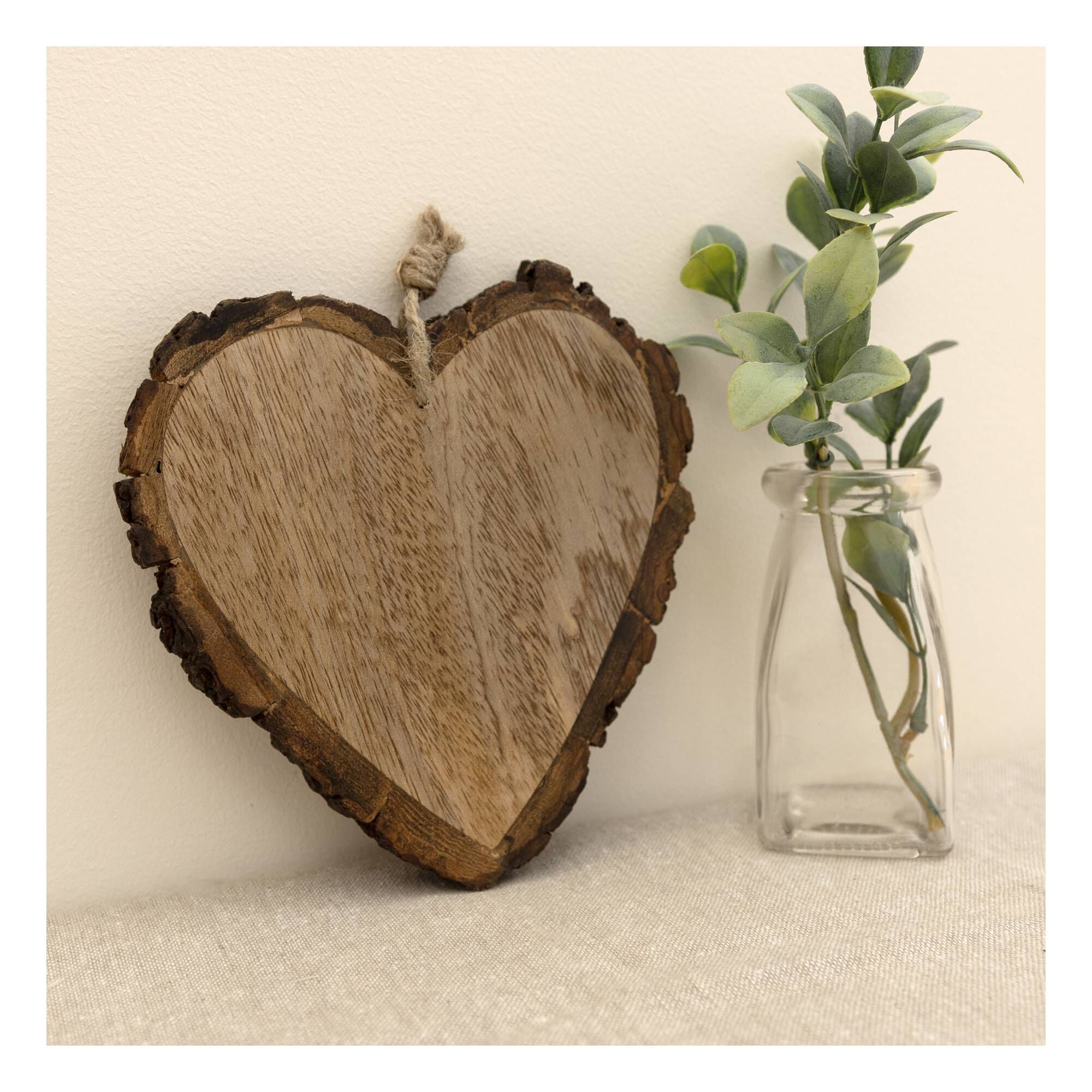 Hanging Wooden Heart Slice 15cm | Hobbycraft