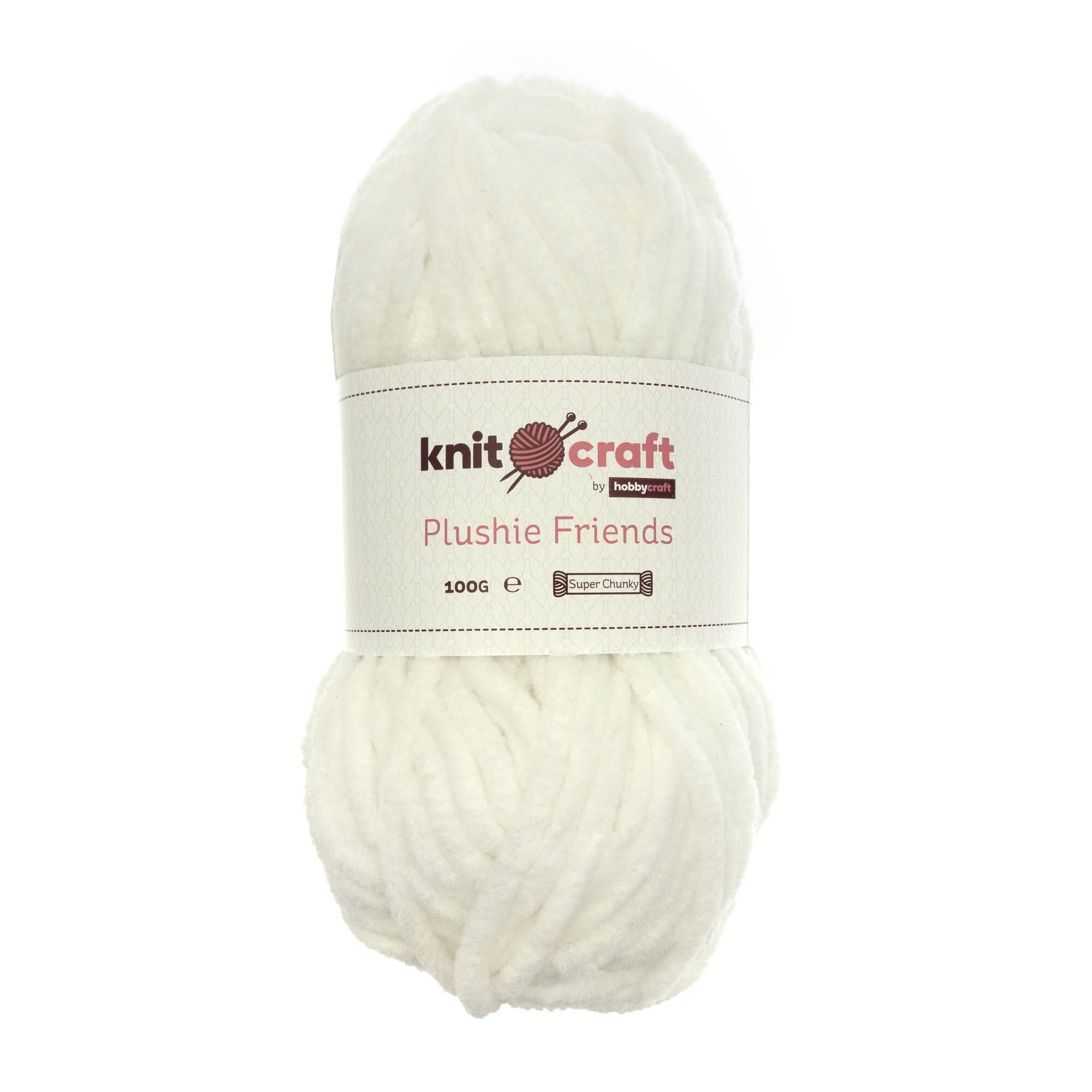 Knitcraft White Plushie Friends Yarn 100g | Hobbycraft