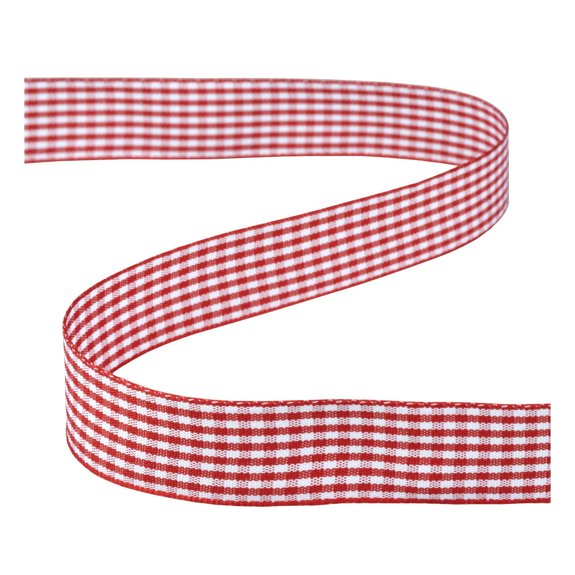 Red Gingham Ribbon 20mm x 4m | Hobbycraft