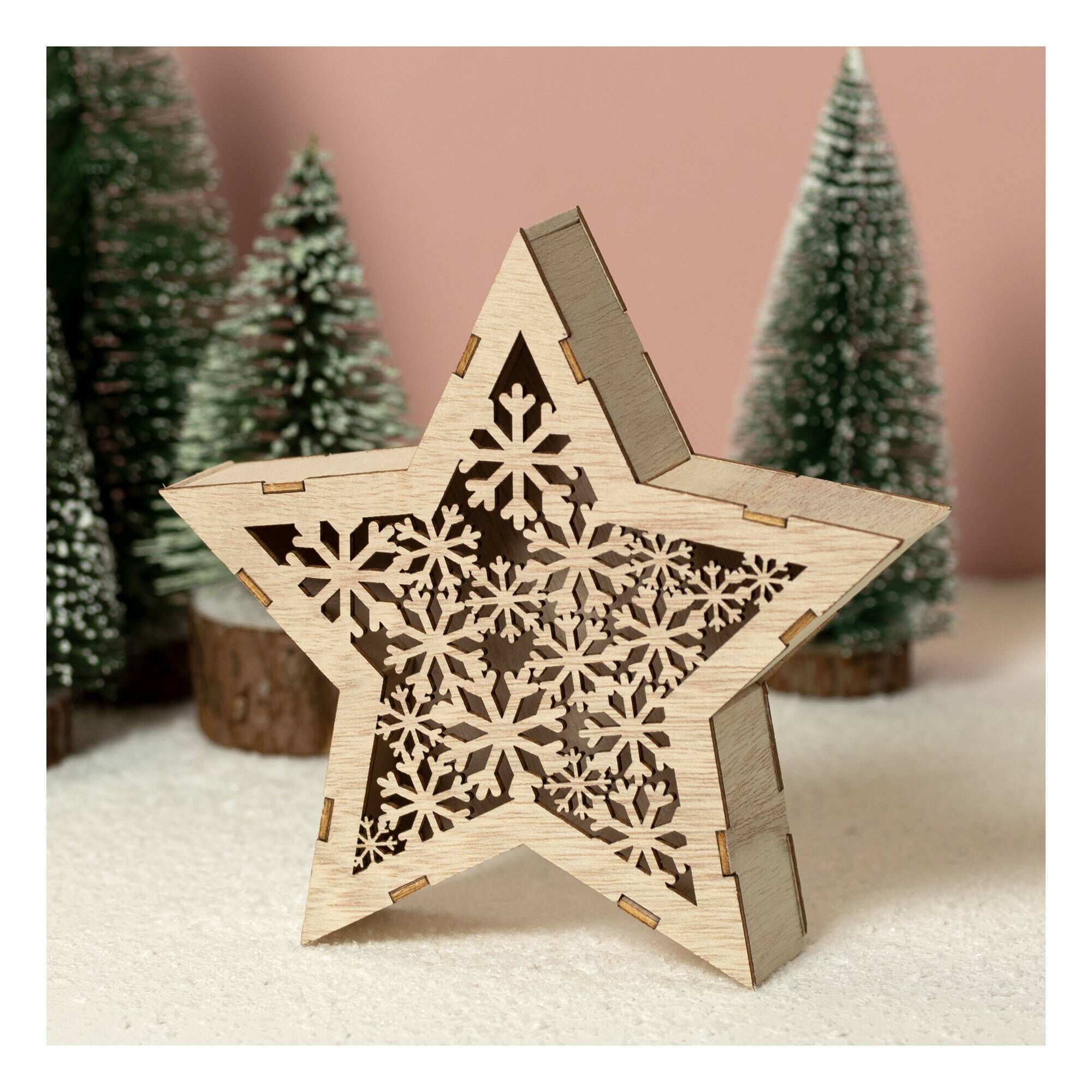 Wooden Star Decoration 17.5cm | Hobbycraft