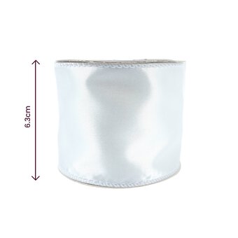 White Wire Edge Satin Ribbon 63mm x 3m | Hobbycraft