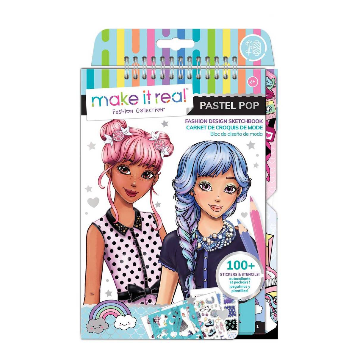 Make It Real Pastel Pop Fashion Design Sketchbook | Hobbycraft