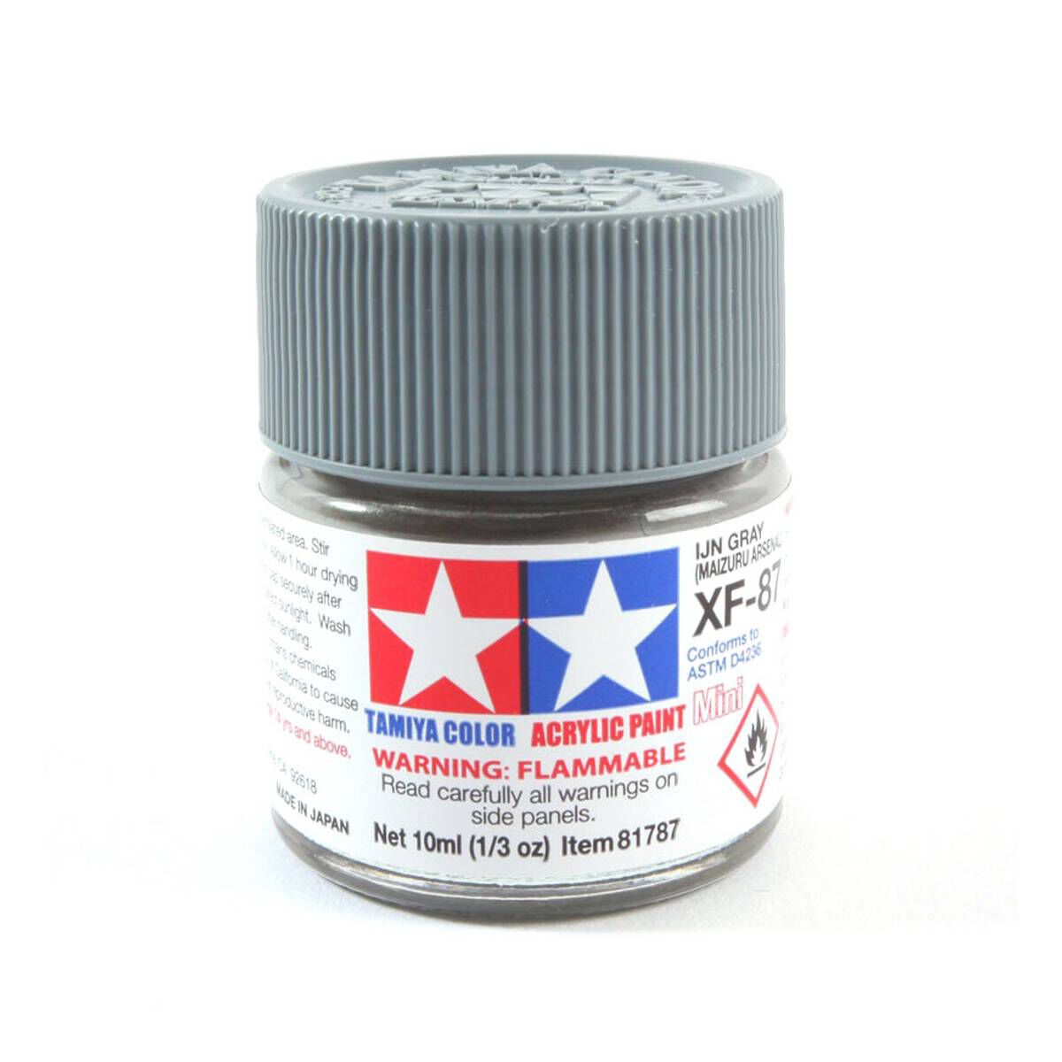 Tamiya Colour Grey Acrylic Paint 10ml (XF-87) | Hobbycraft