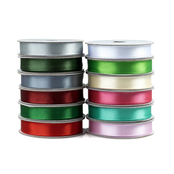 Assorted Satin Ribbons 10mm x 2m 12 Pack | Hobbycraft