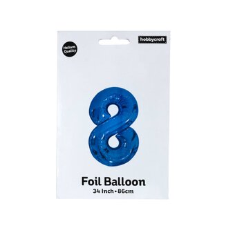 Extra Large Blue Foil Number 8 Balloon | Hobbycraft