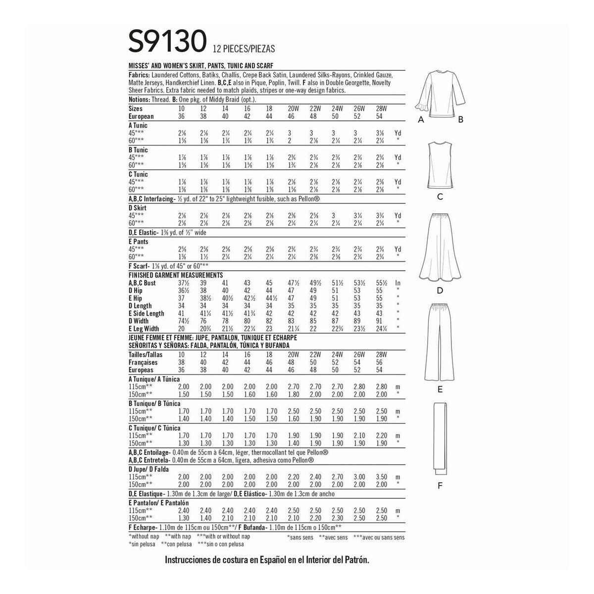 Simplicity Women’s Jacket Sewing Pattern S9130 (20-28) | Hobbycraft