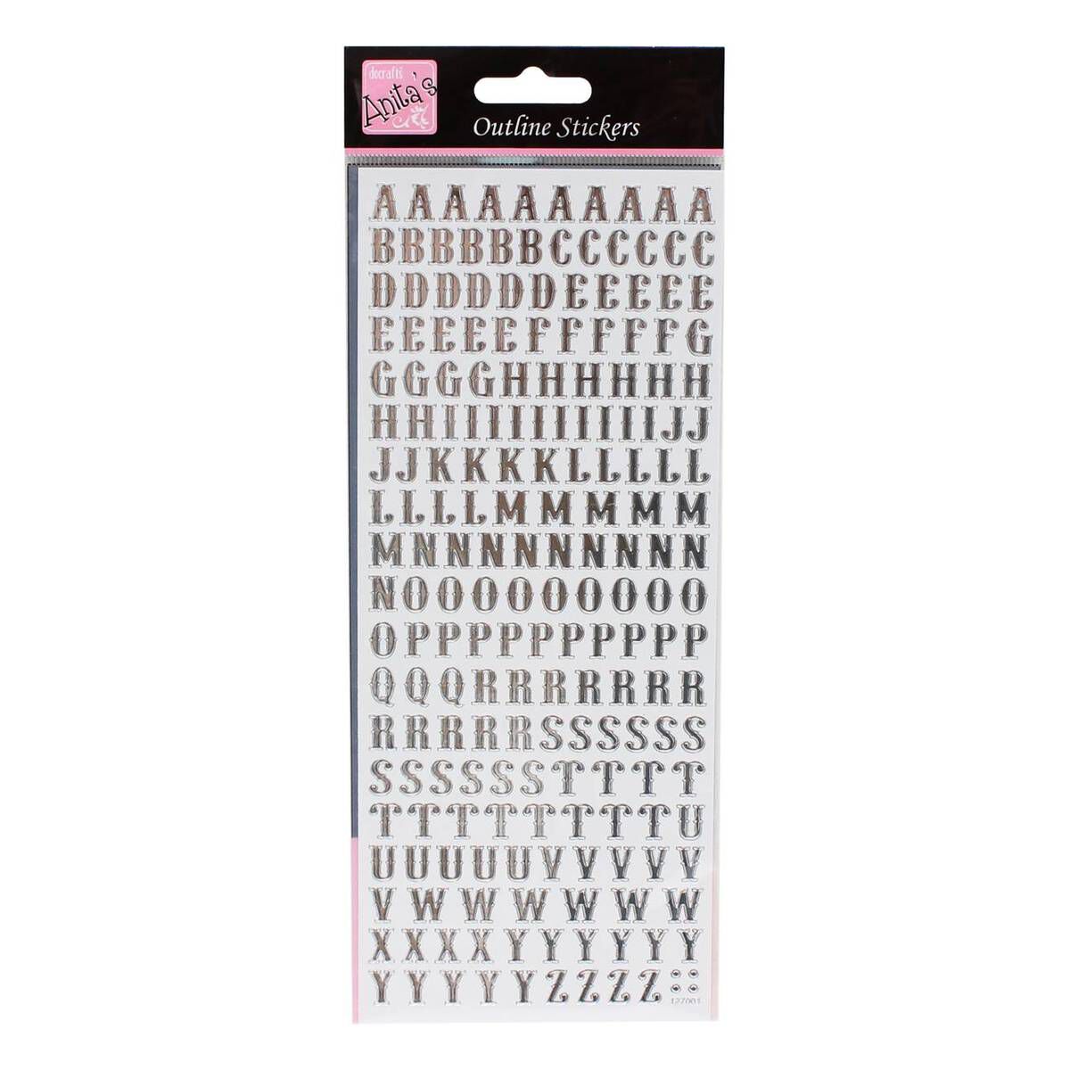 Anita's Silver Traditional Alphabet Outline Stickers | Hobbycraft