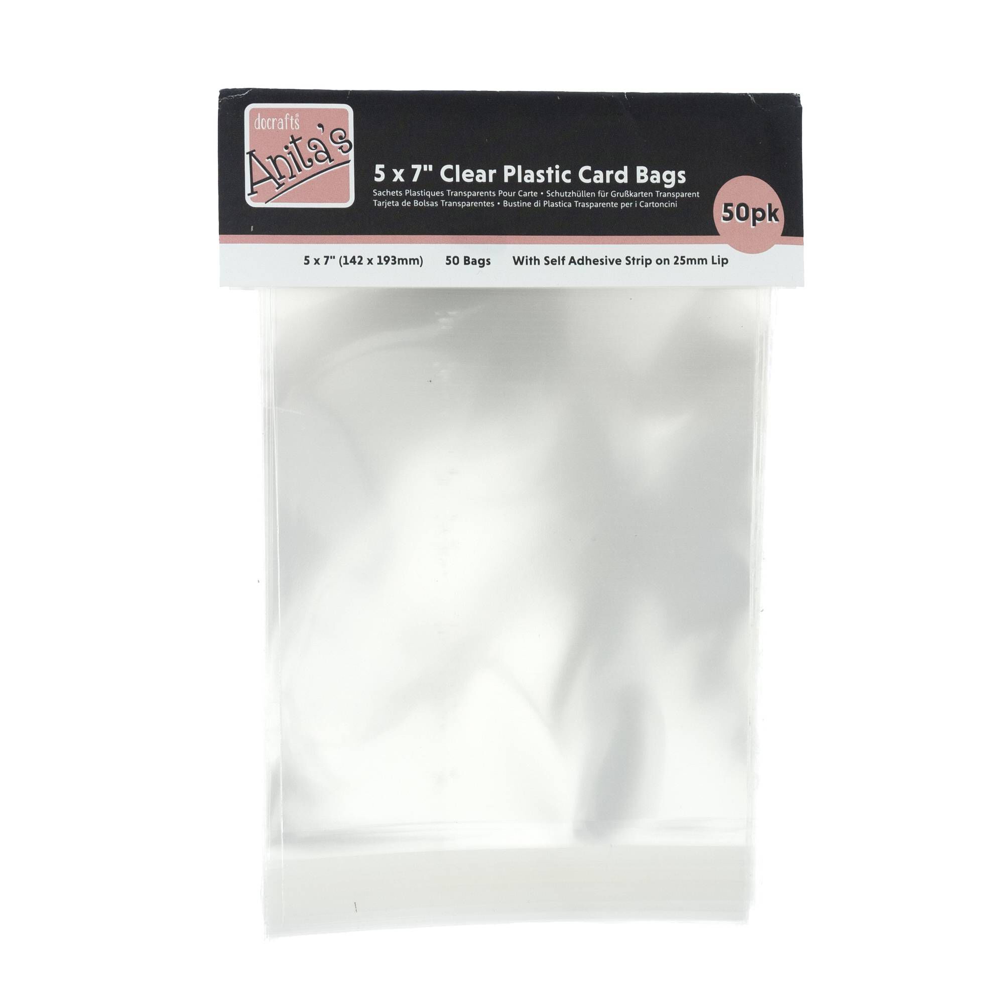 Anita’s Clear Plastic Card Bags 5 x 7 Inches 50 Pack | Hobbycraft