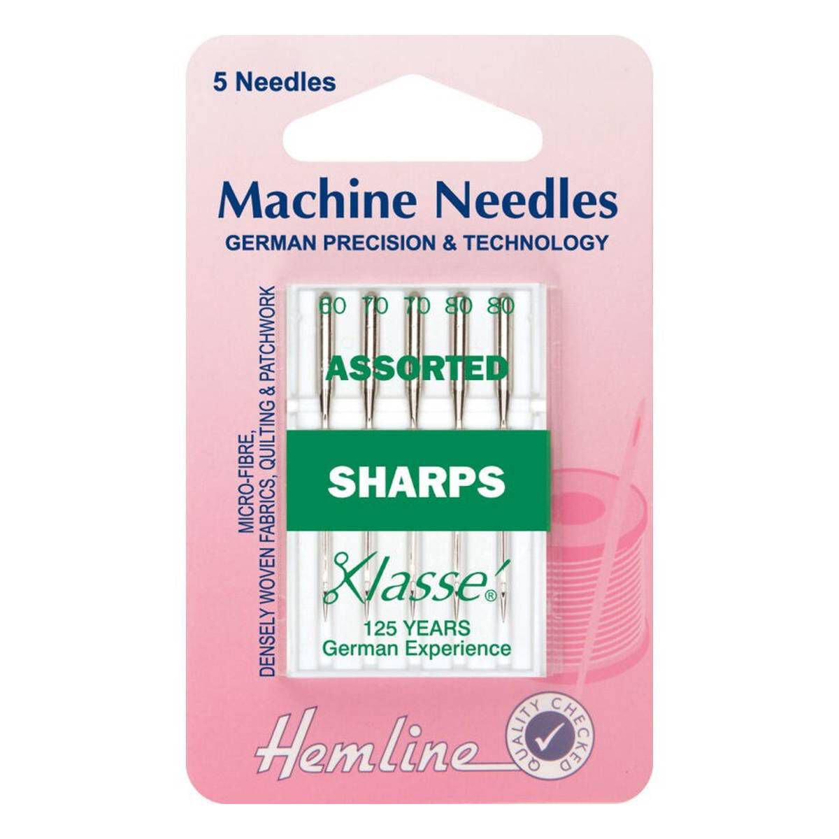 Hemline Assorted Sharps Machine Needle 5 Pack | Hobbycraft