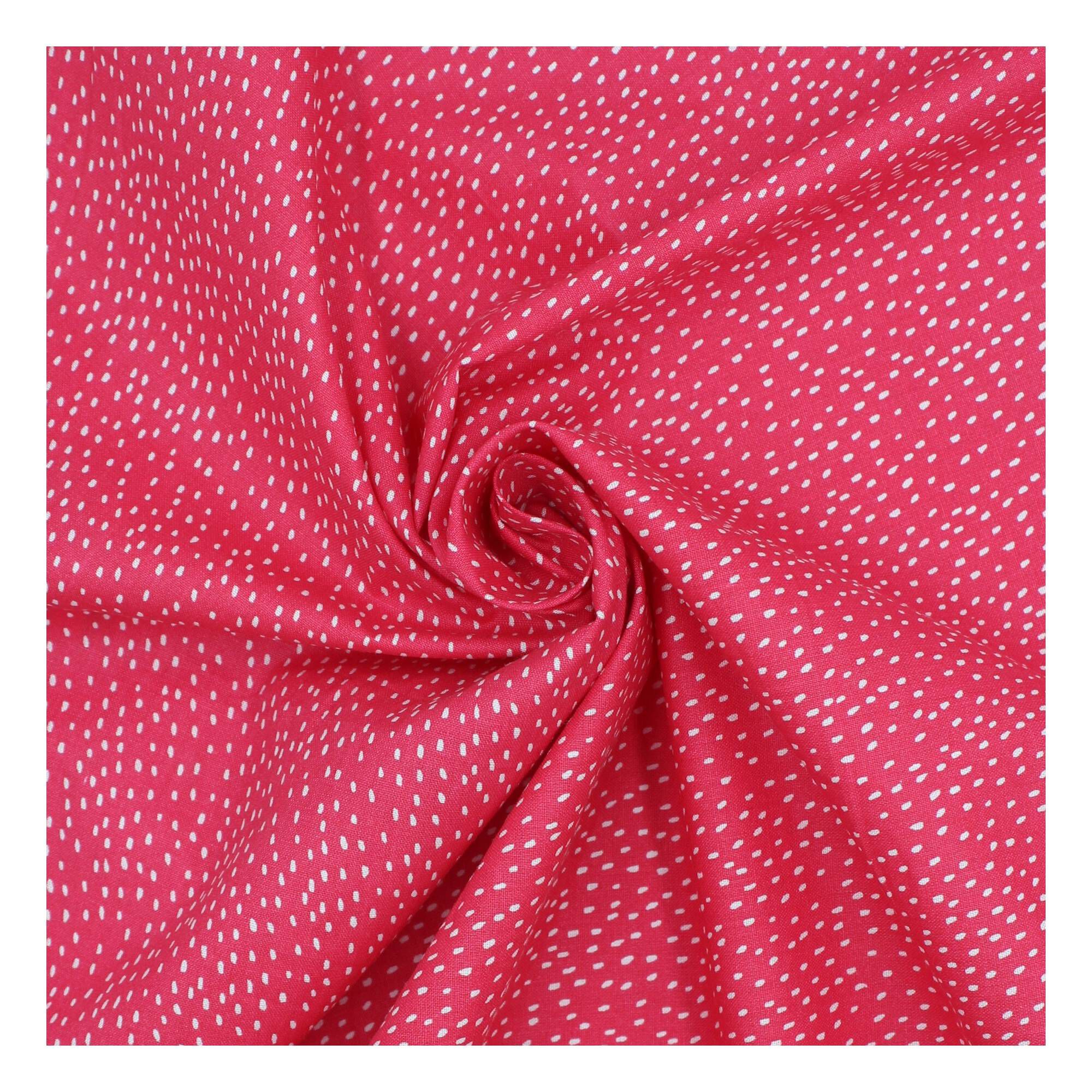 Raspberry Cotton Poplin Romy Fabric by the Metre | Hobbycraft