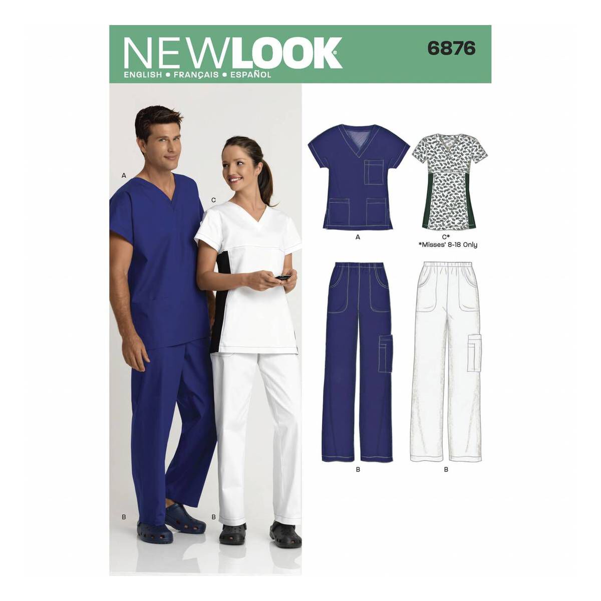 New Look Unisex Scrubs Sewing Pattern 6876 | Hobbycraft