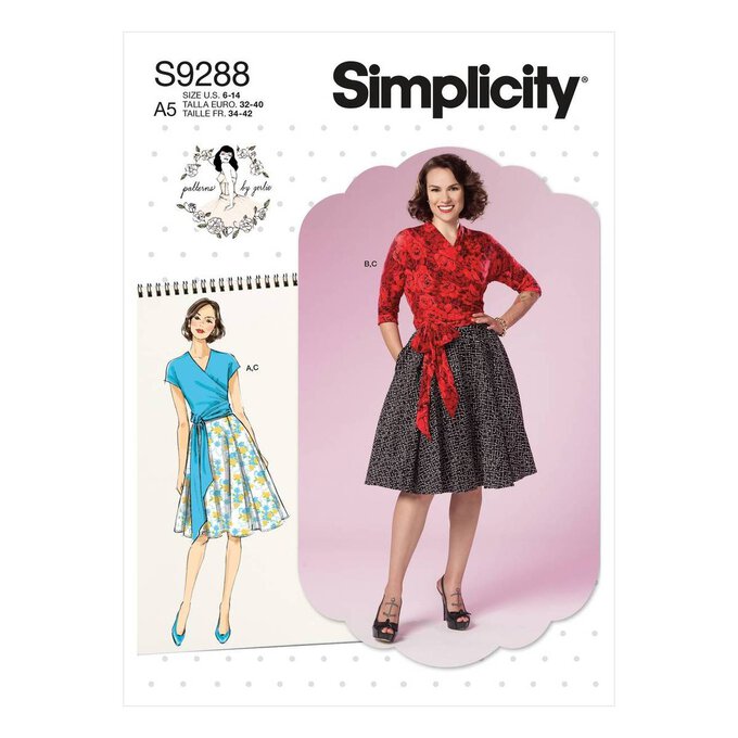 Simplicity Wrap Top and Skirt Sewing Pattern S9288 (6-14) | Hobbycraft