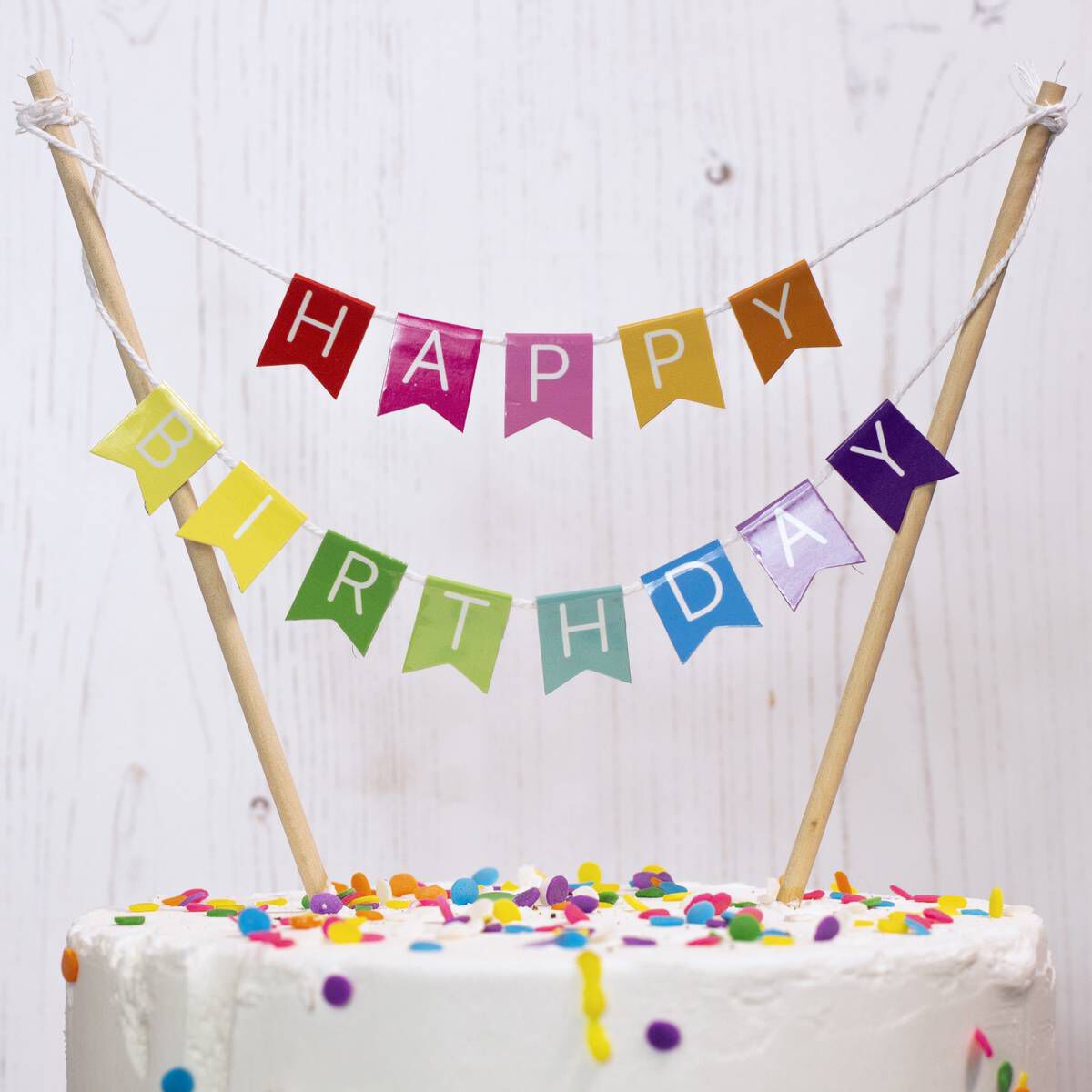 Happy Birthday Rainbow Cake Bunting | Hobbycraft