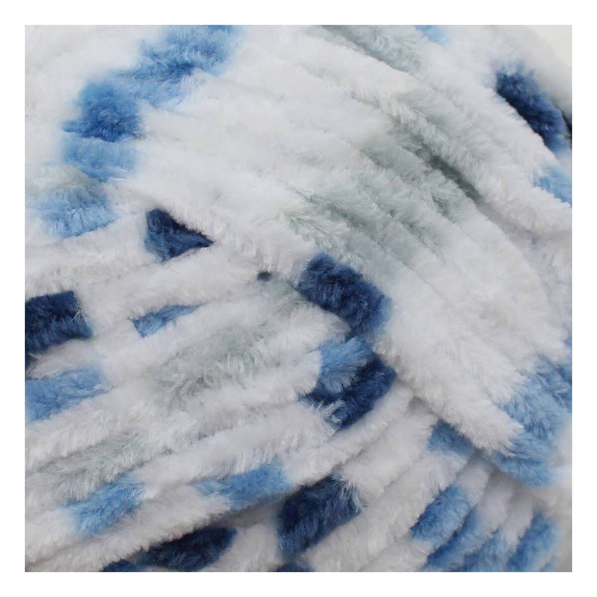 James C Brett White Blue Multi Flutterby Chunky Yarn 100 g | Hobbycraft