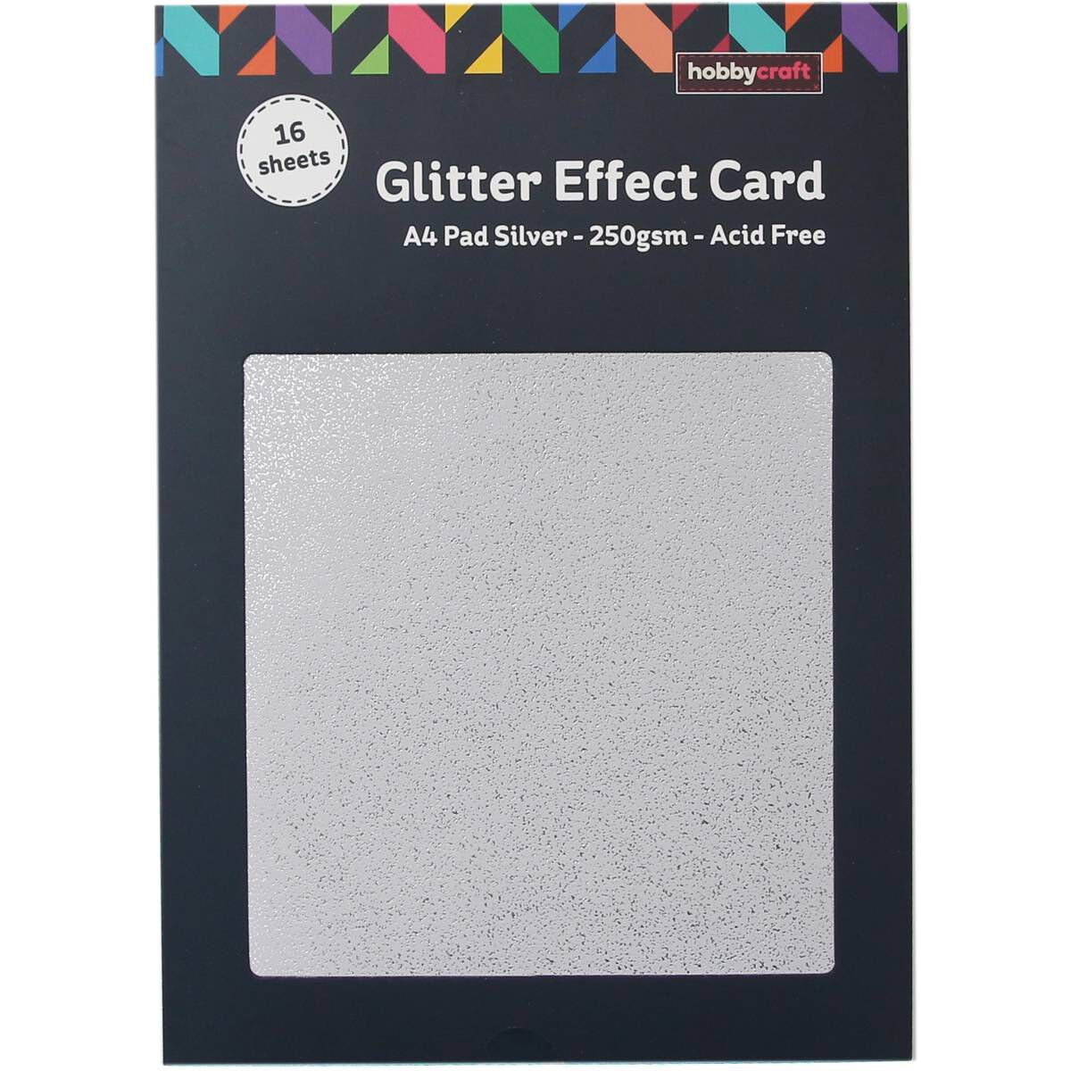 Silver Glitter Effect Card A4 16 Sheets | Hobbycraft