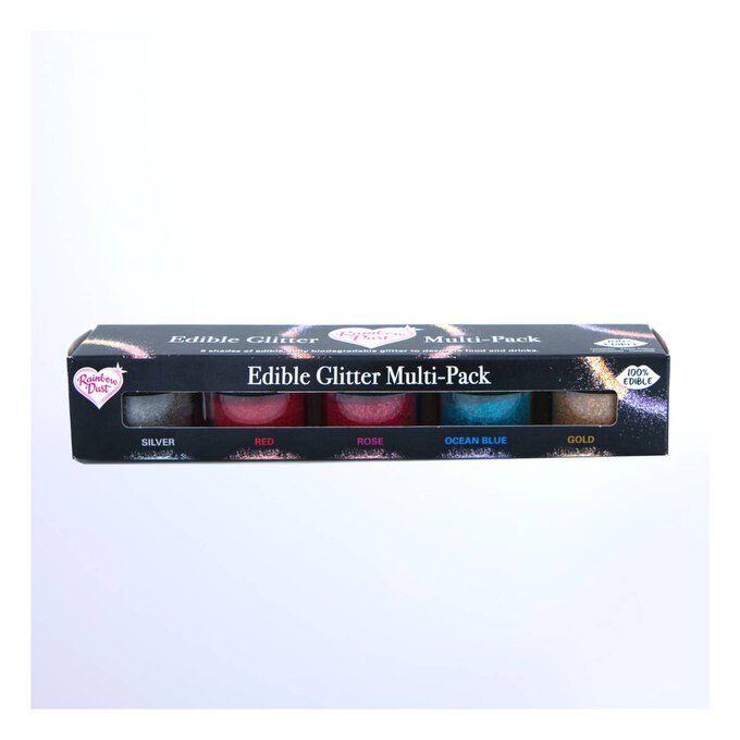 Rainbow Dust Edible Glitter 25g 5 Pack | Hobbycraft