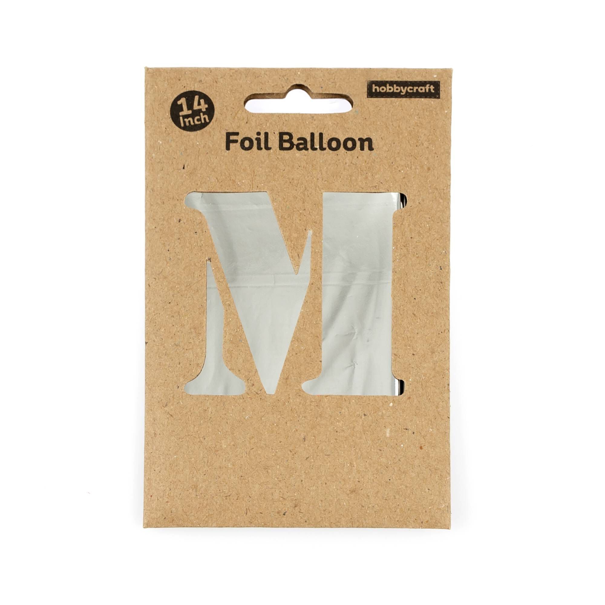 Silver Foil Letter M Balloon | Hobbycraft