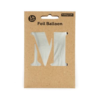 Silver Foil Letter M Balloon | Hobbycraft