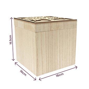 Wooden Tree Storage Box 16cm x 16cm x 16.5cm | Hobbycraft