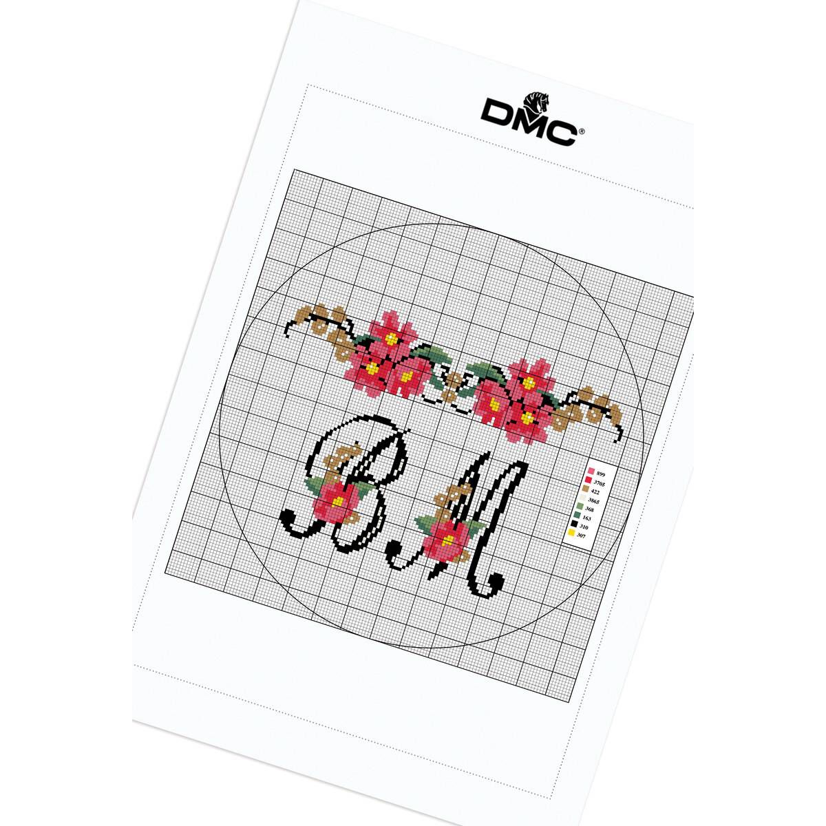FREE PATTERN DMC Floral Initials Cross Stitch 0116 | Hobbycraft