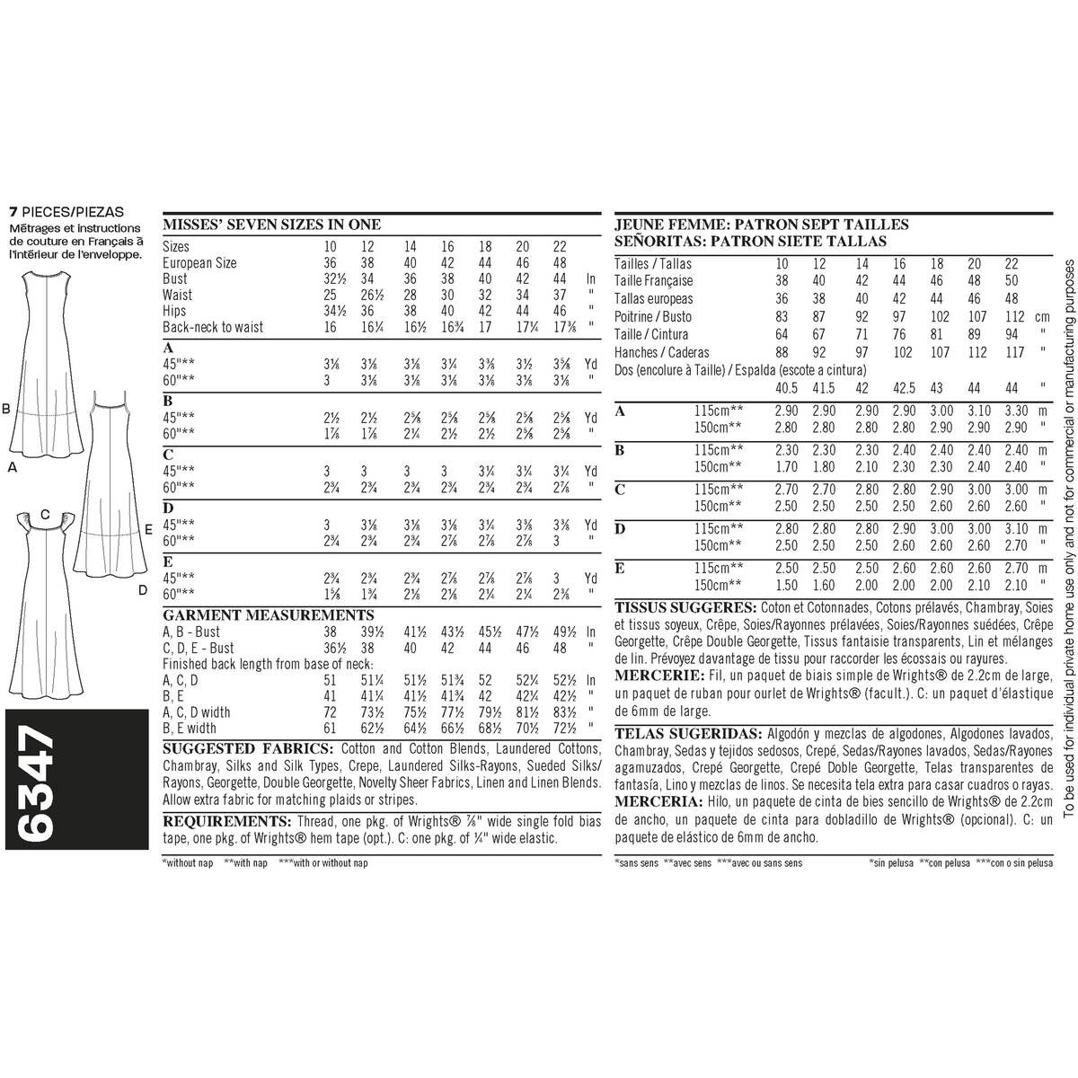 New Look Women's Dress Sewing Pattern 6347 | Hobbycraft