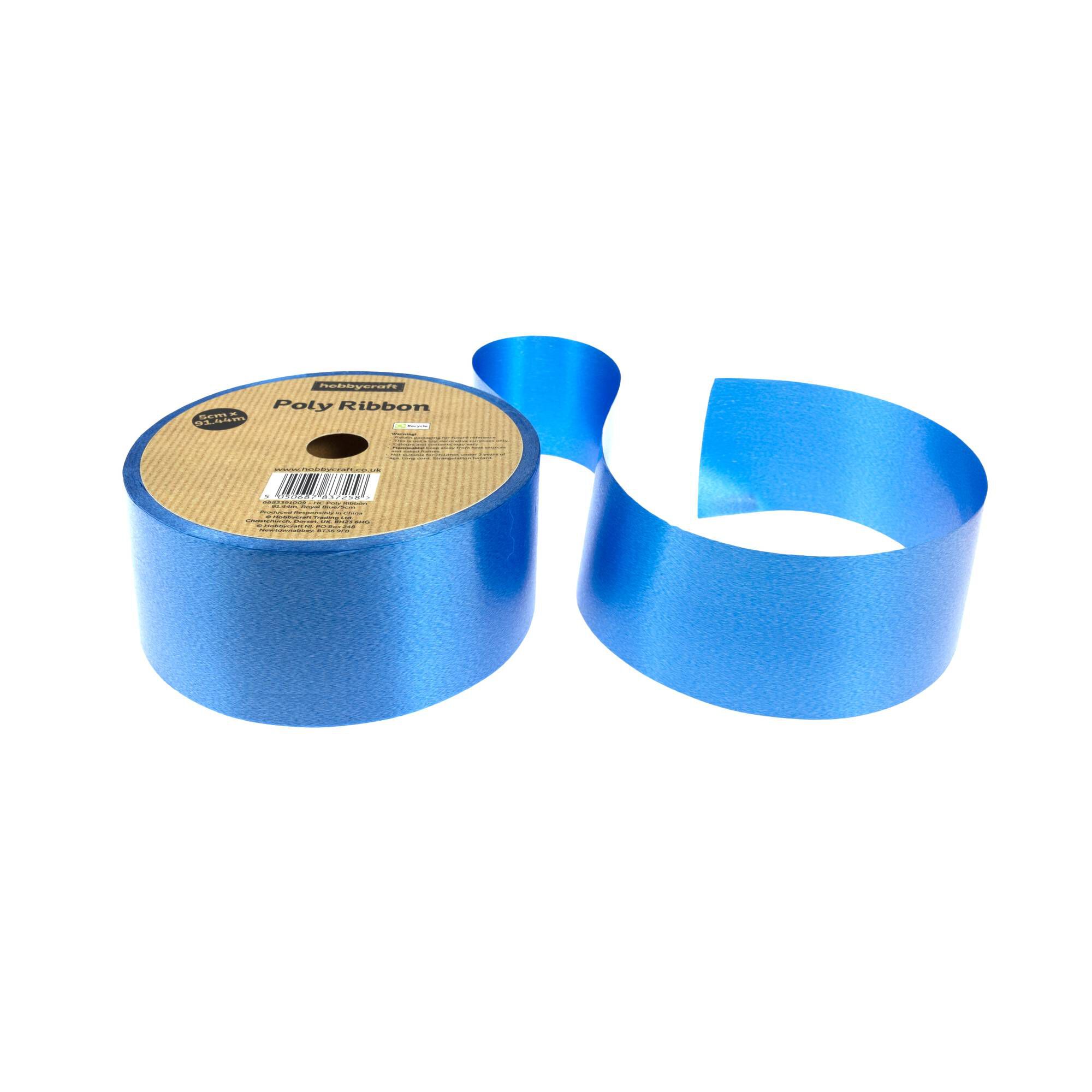 Royal Blue Poly Ribbon 5cm x 91m | Hobbycraft