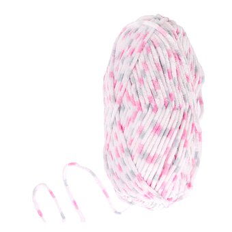James C Brett Pink, Grey and White Flutterby Chunky Yarn 100g | Hobbycraft
