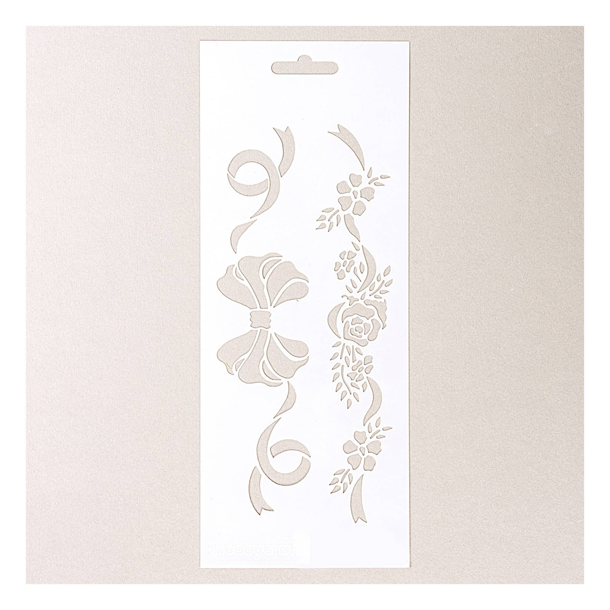 Rose and Bow Stencil 10cm x 25cm | Hobbycraft