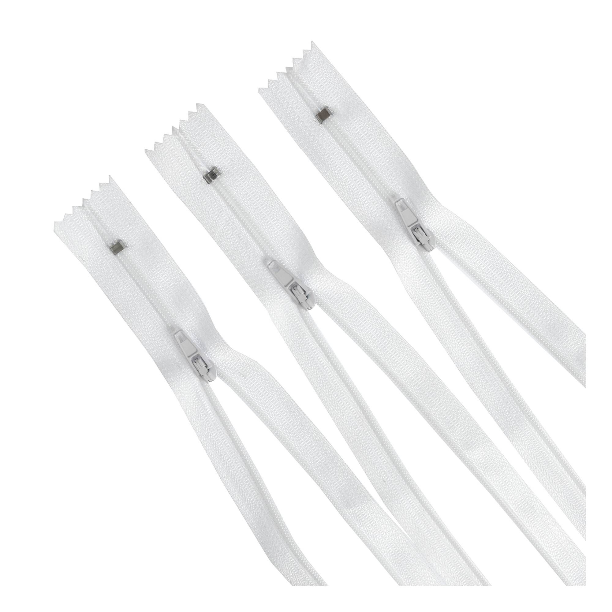 Valuecrafts White Zips 27cm 3 Pack | Hobbycraft