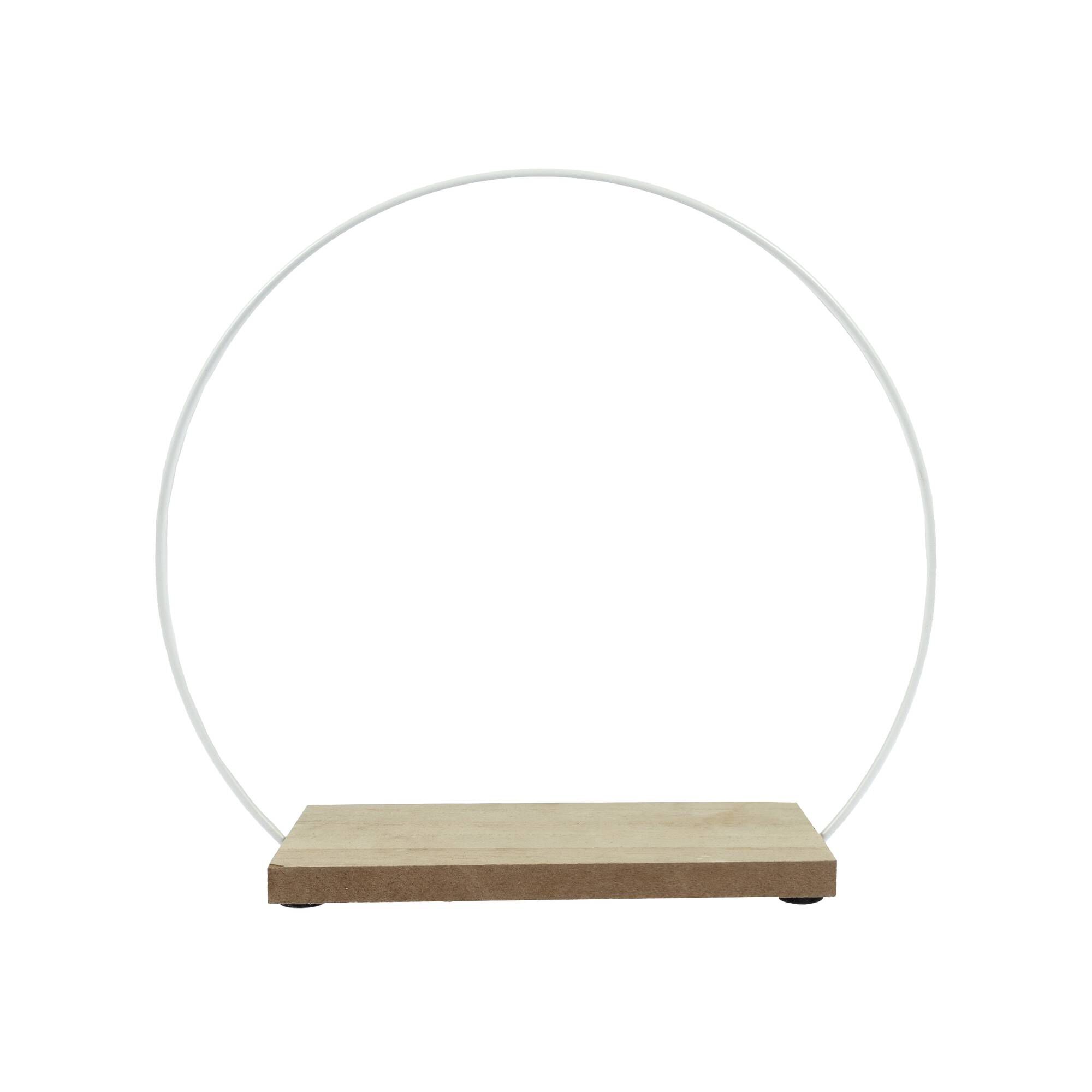 Metal Ring with Wooden Base 26cm x 8cm x 24cm | Hobbycraft