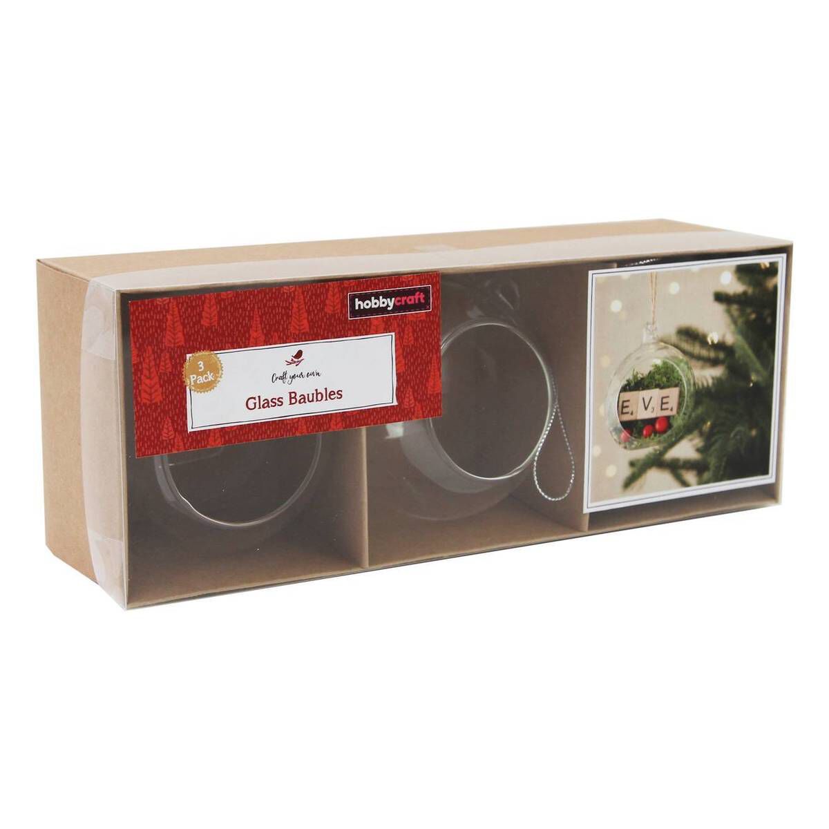 Round Flat Fillable Glass Bauble 8cm 3 Pack | Hobbycraft