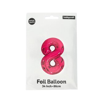 Extra Large Pink Foil Number 8 Balloon | Hobbycraft