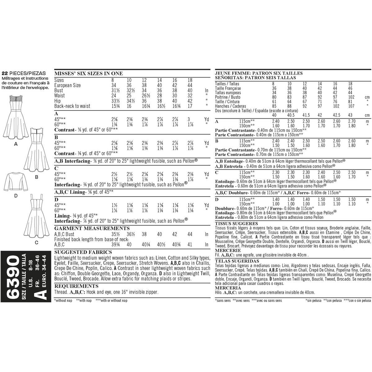 New Look Women's Dress Sewing Pattern 6390 | Hobbycraft