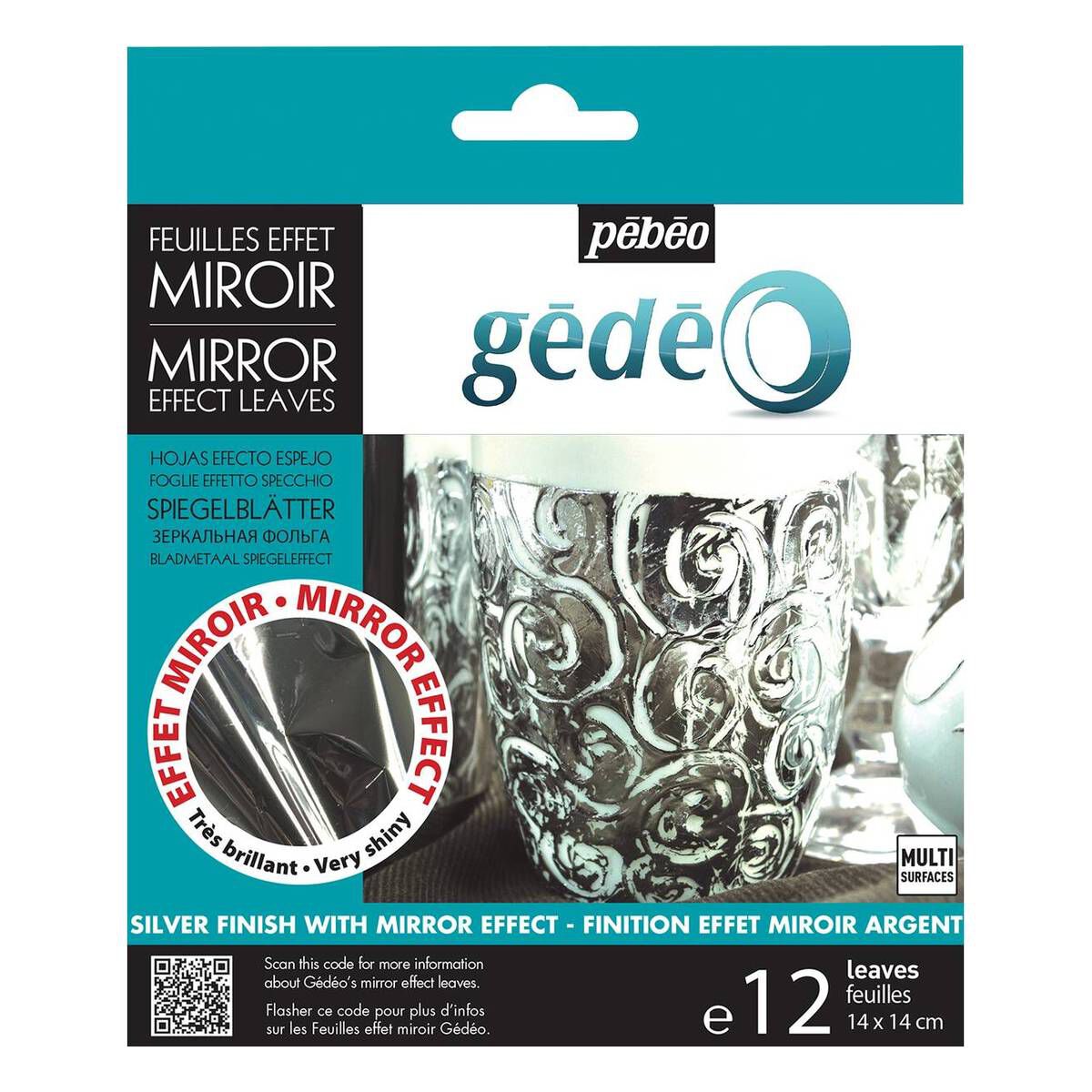 Pebeo Silver Mirror Effect Leaves 12 Sheets | Hobbycraft