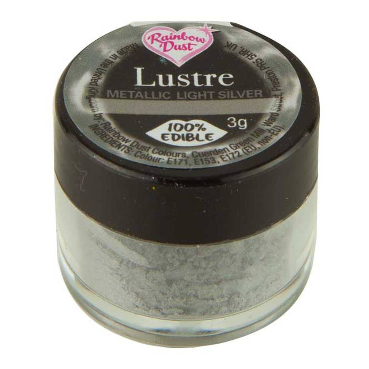 Rainbow Dust Light Silver Edible Lustre Powder 3 g | Hobbycraft