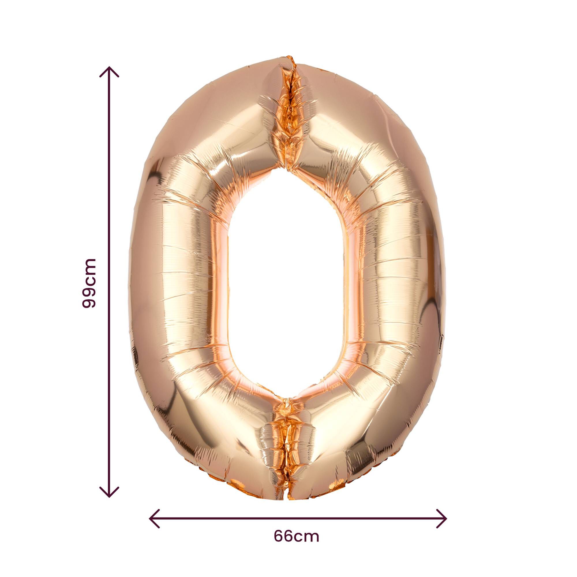 Extra Large Rose Gold Foil Number 0 Balloon | Hobbycraft
