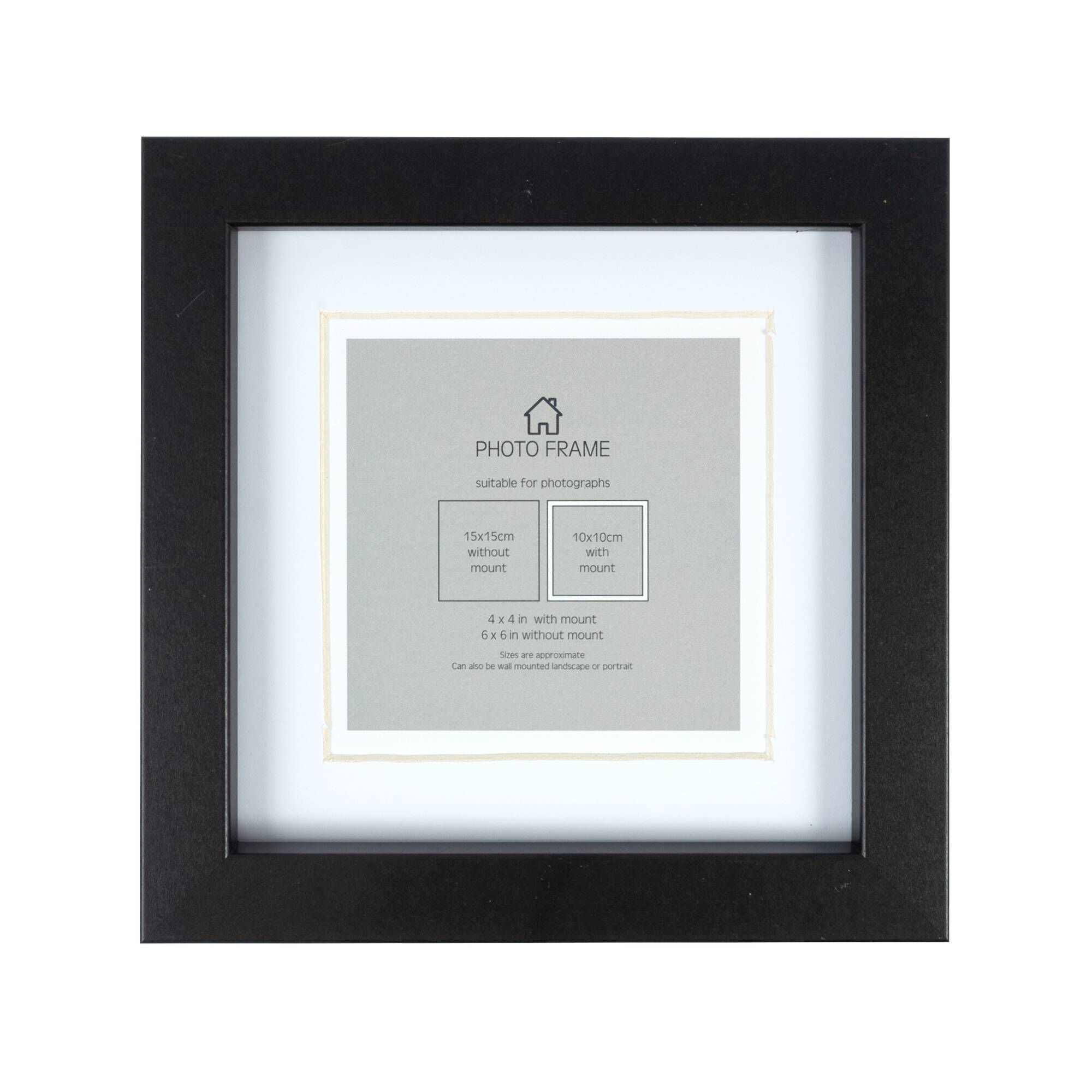 Black Photo Frame 15cm x 15cm | Hobbycraft