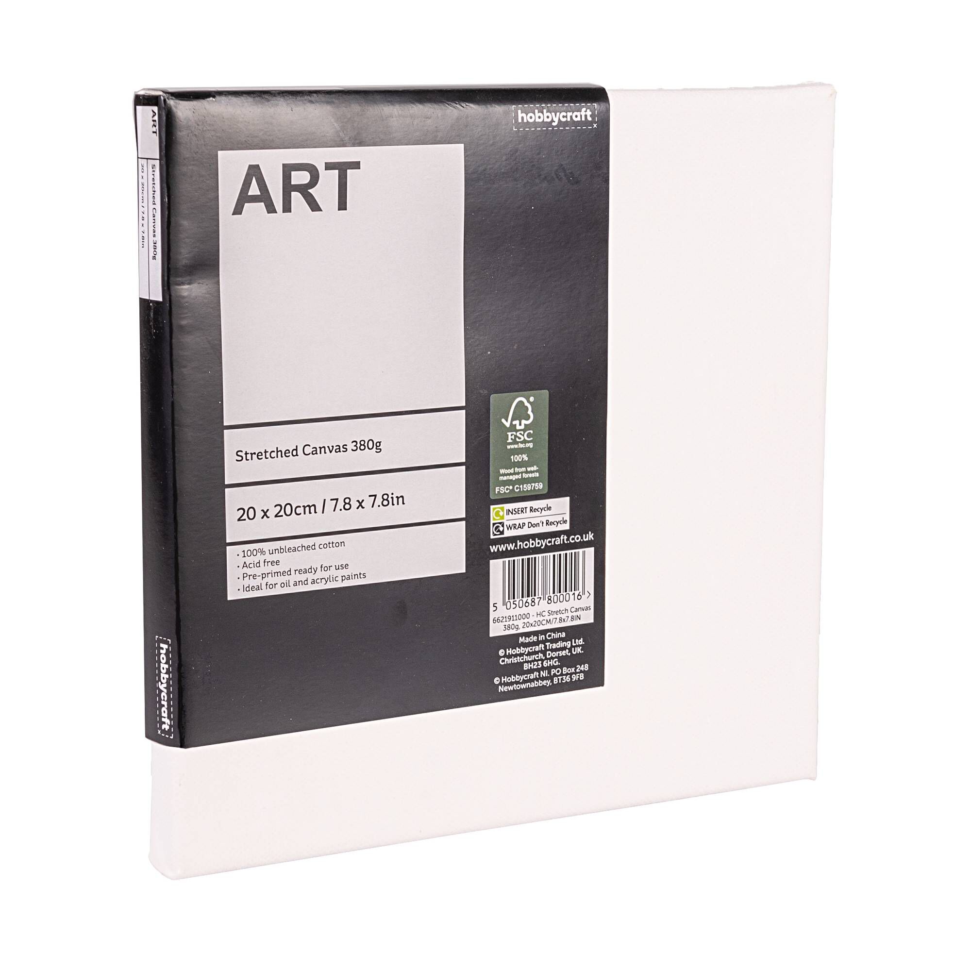 Stretched Canvas 20cm x 20cm | Hobbycraft