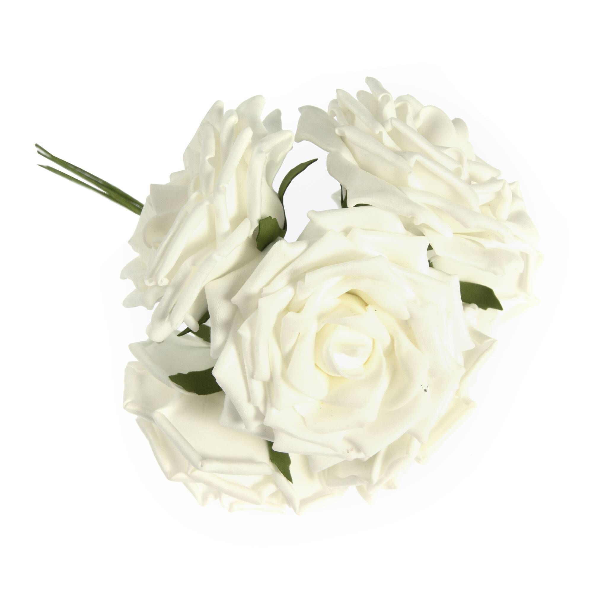 White Open Rose Bouquet 6 Pieces | Hobbycraft